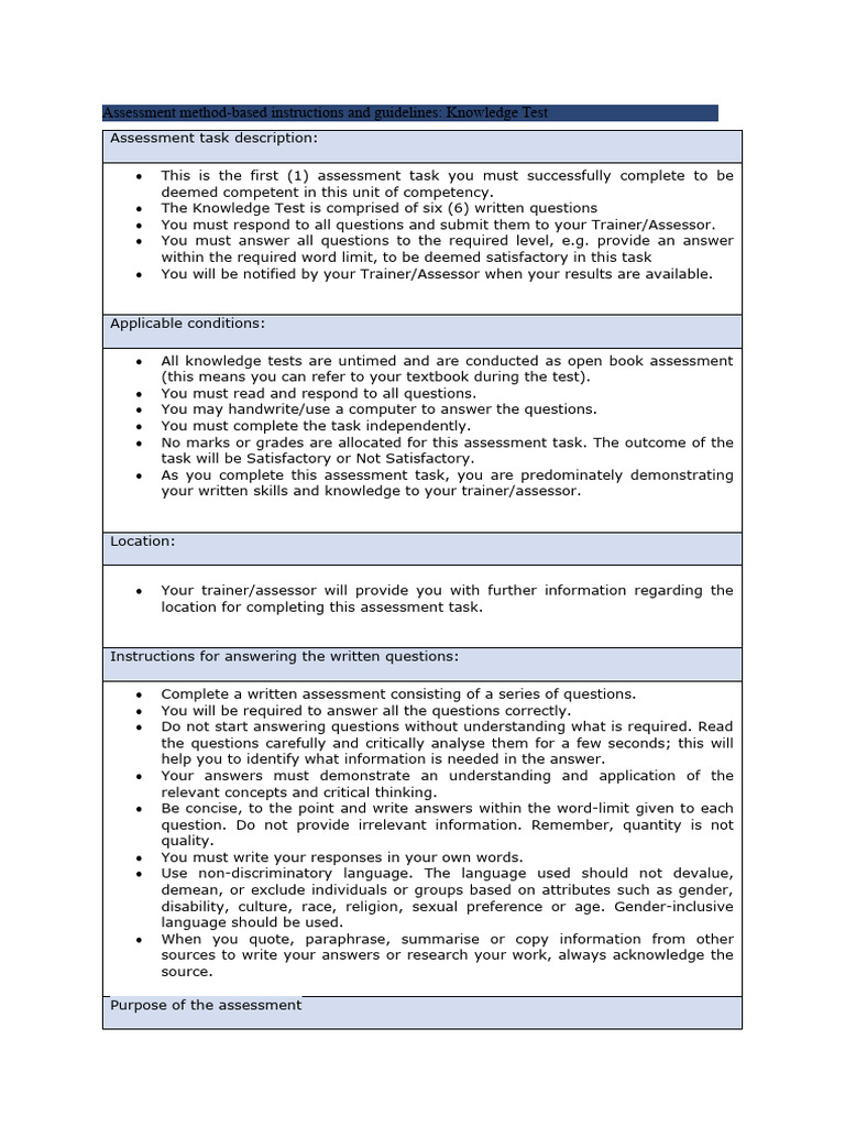 MEM18001 Task 1 Knowledge Test | PDF | Tools | Cognition