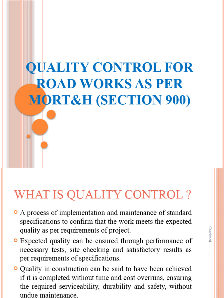 MoRT&H Section 900 | PDF | Road Surface | Specification (Technical ...
