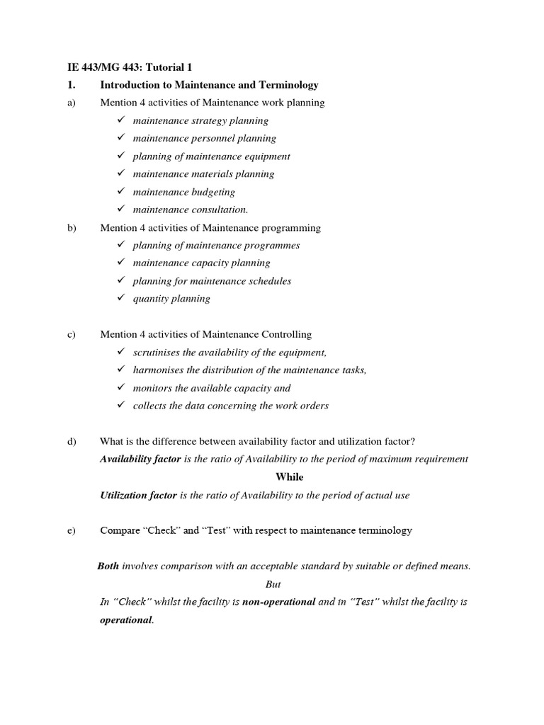 Tutorial 1 @2022 Solution | PDF | Reliability Engineering