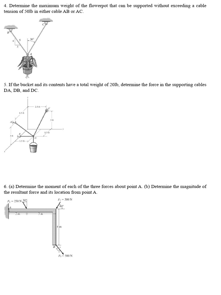 Engineering Mechanics Problems | PDF | Stress (Mechanics) | Beam (Structure)