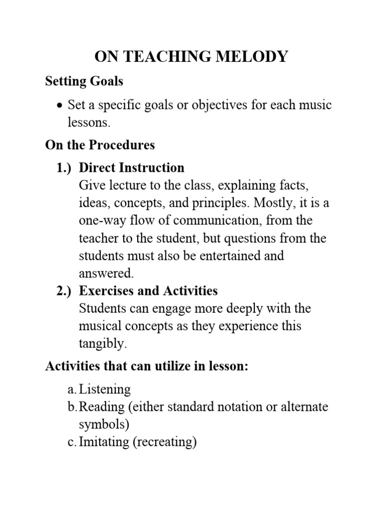 On Teaching Melody | PDF