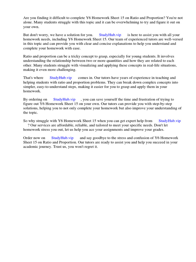 y6 Homework Sheet 15 Ratio and Proportion | PDF | Ratio | Http Cookie