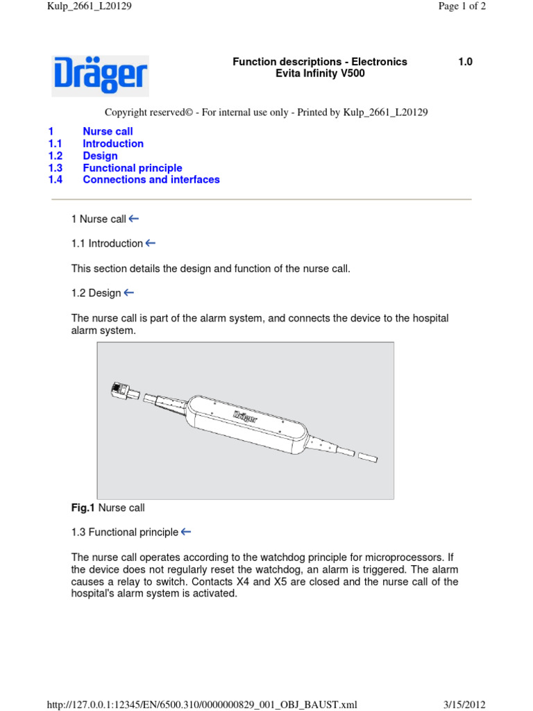 Nurse Call Drager | PDF