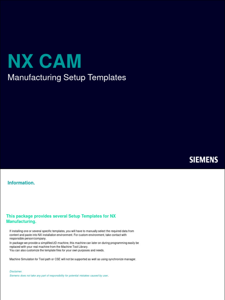 NX CAM Setup Templates | PDF | Software Engineering | Information ...