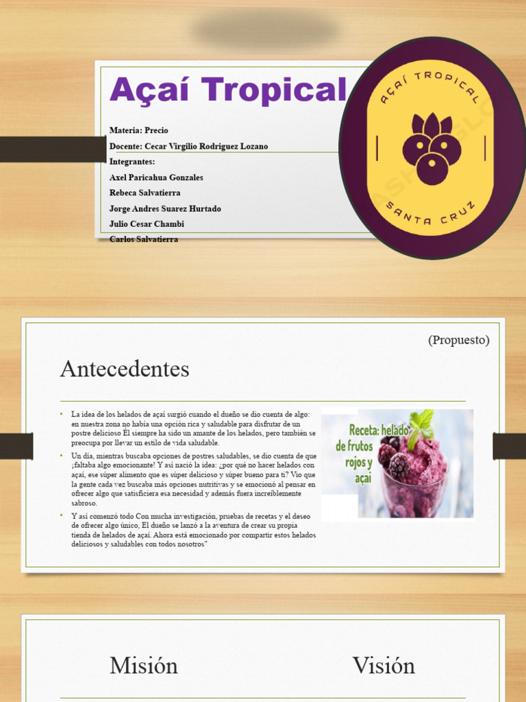 Helados de Açaí: Sabor y Salud | PDF