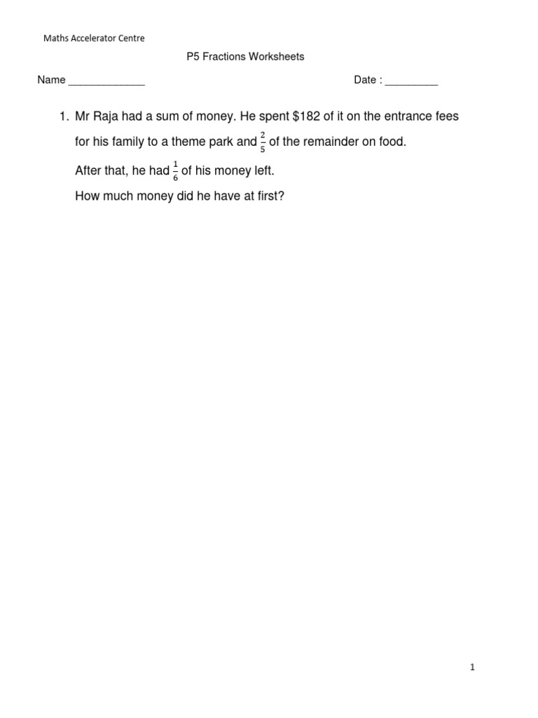 P5-Fraction-Worksheet | PDF