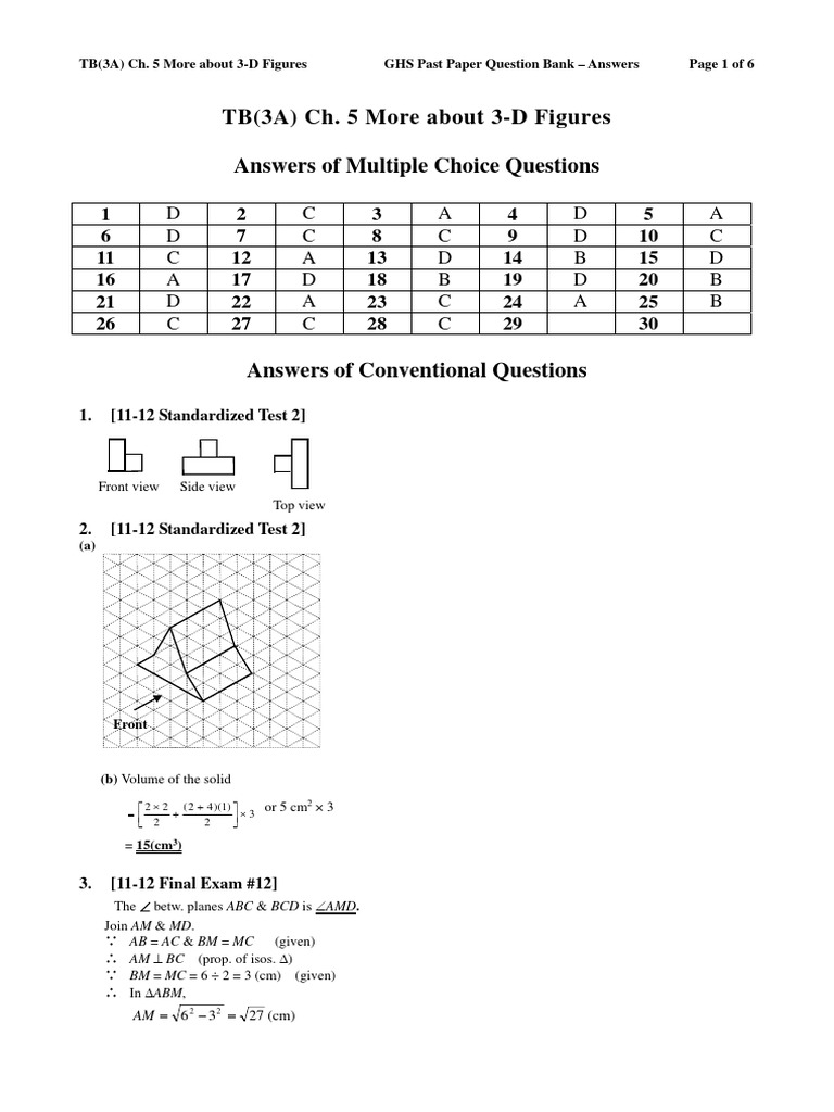 (11-16) 3A-Ch.5-More about 3-D Figures - ANS | PDF | Qualifications ...