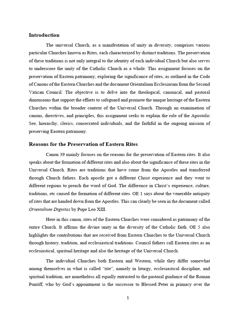 Preservation of Eastern Rites According To CCEO | PDF | Catholic Church ...