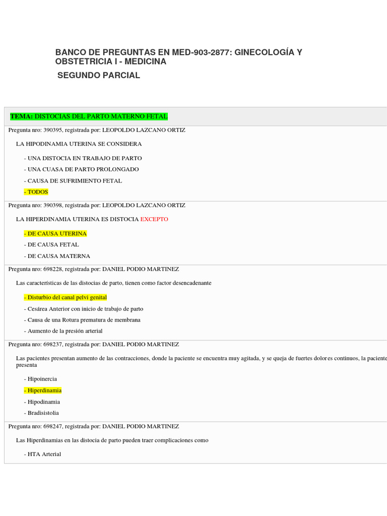 Ginecologia I - 2do Parcial | PDF | Periodo posparto | Parto