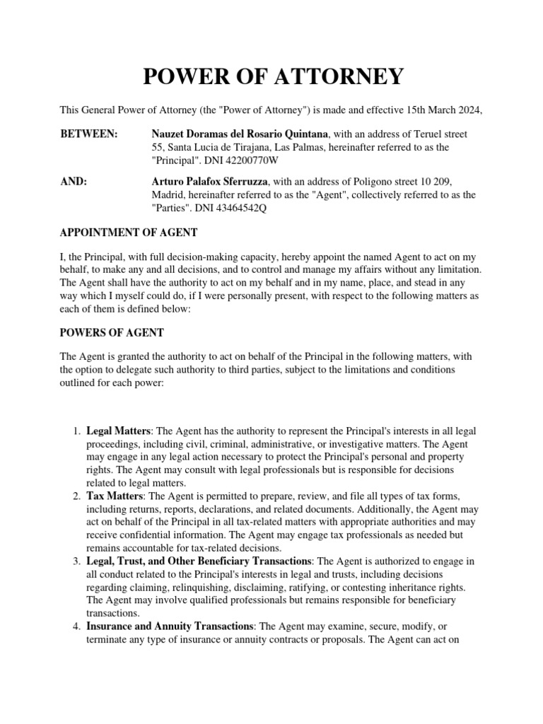 Power of Attorney | PDF | Power Of Attorney | Insurance