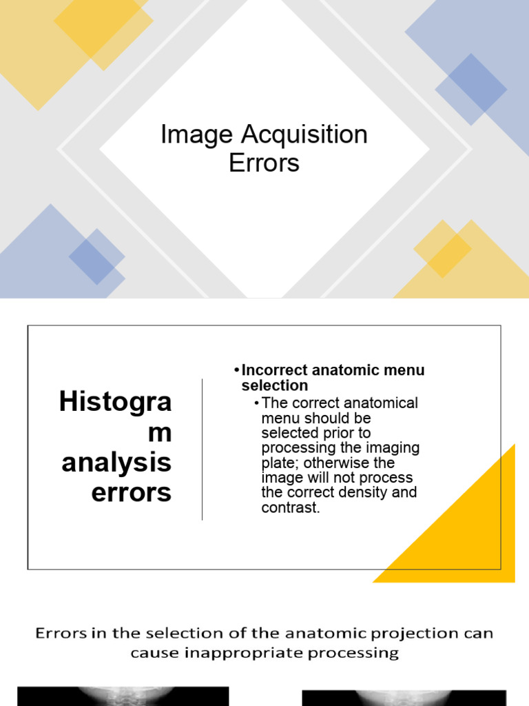 Image-Acquisition-Errors | PDF | Radiography | X Ray