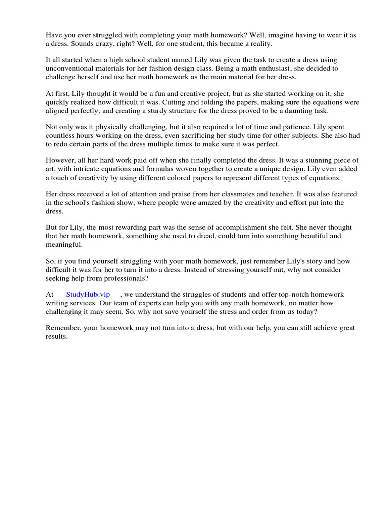 Dress Made Out of Math Homework | PDF | Wearable Technology