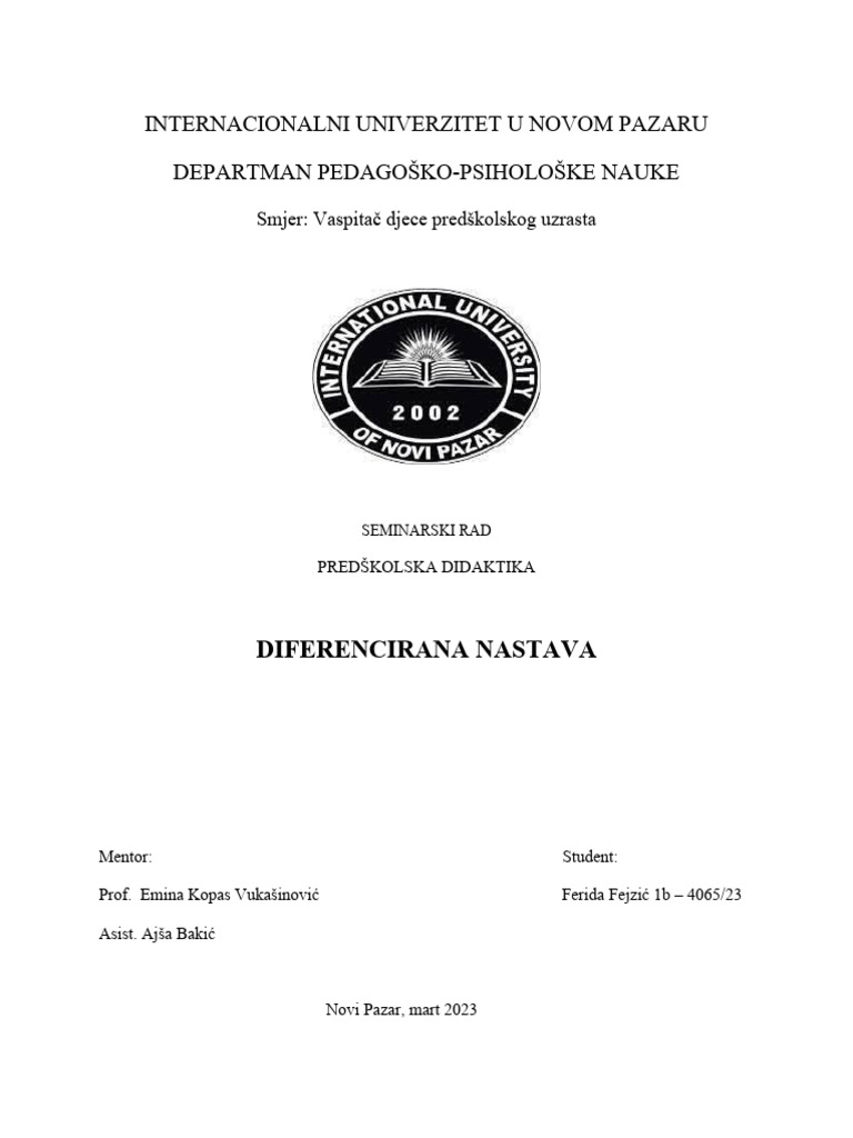 Diferencirana Nastava | PDF