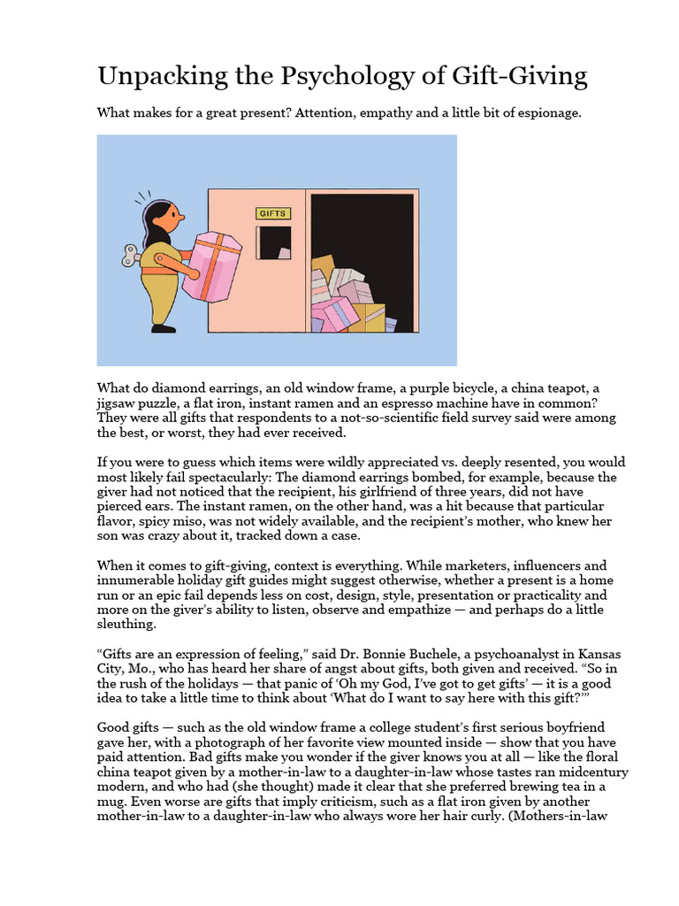 Unpacking The Psychology of Gift | PDF | Gift | Psychology