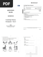 Cambridge Primary Checkpoint Science P1 Specimen 2012 | PDF | Earth | Water