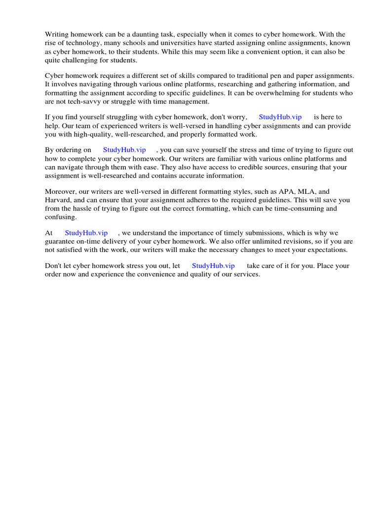 Cyber Homework More 1 | PDF | Homework | Cognitive Science