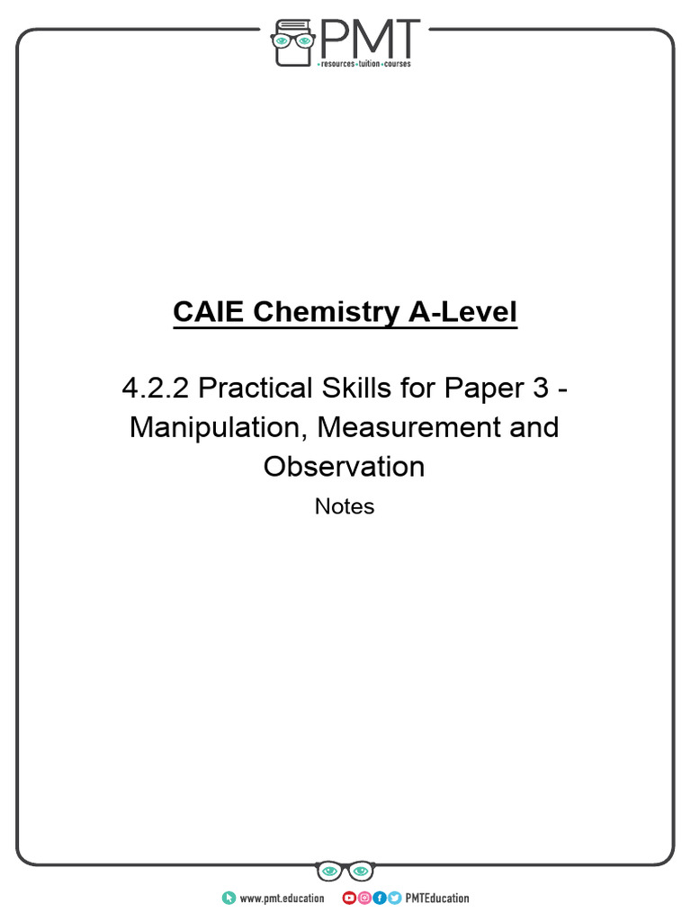 A-Level Chemistry: Practical Skills Guide | PDF | Accuracy And ...
