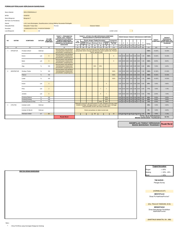 FORM LANTAI F- Copy | PDF