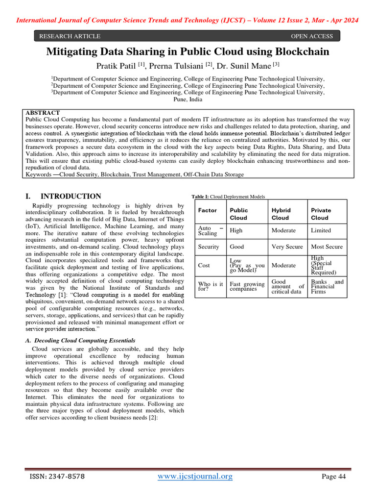 (IJCST-V12I2P5) :pratik Patil, Prerna Tulsiani, Dr. Sunil Mane | PDF | Cloud Computing | Security