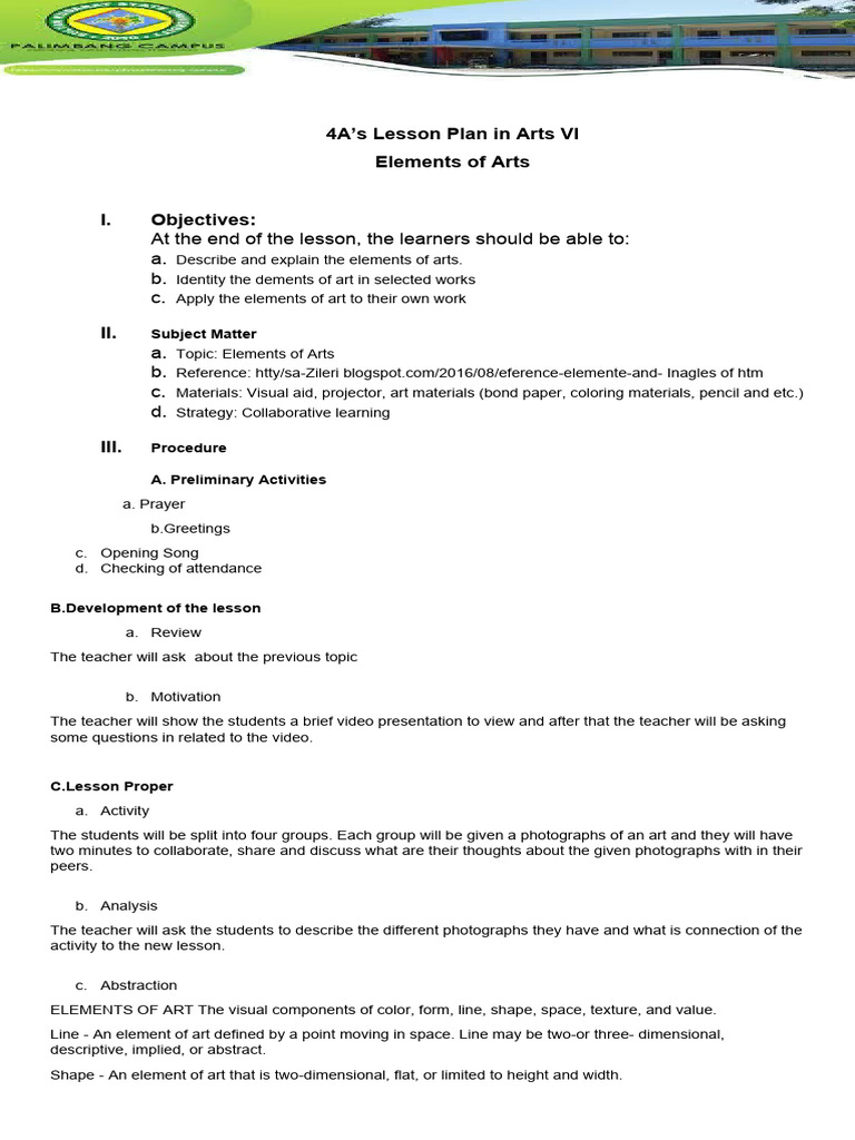 Art's Lesson Plan - 012733 | PDF | Vision
