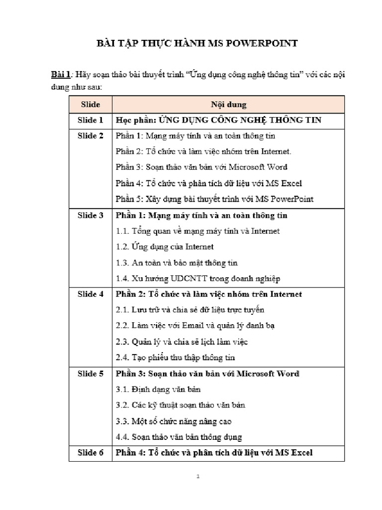 Bai Tap Thuc Hanh MS POWERPOINT - Gui SV | PDF