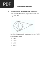 Circle Theorems Exam Questions | PDF | Teaching Methods & Materials | Home & Garden