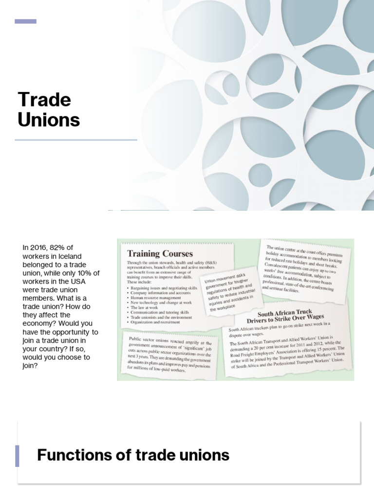 3.4 Trade Unions | PDF | Cost Of Living | Trade Union