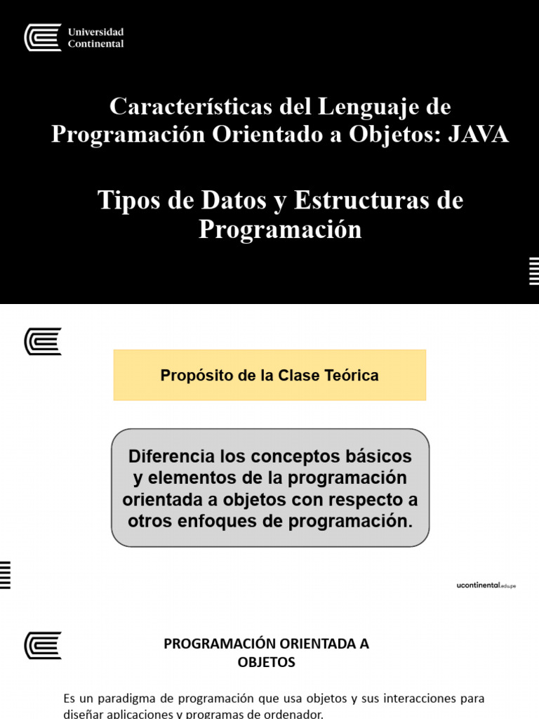 PROG ORIENTADA A OBJETOS Semana1 Tipos de Datos y Estructuras Control | PDF | Java (lenguaje de ...