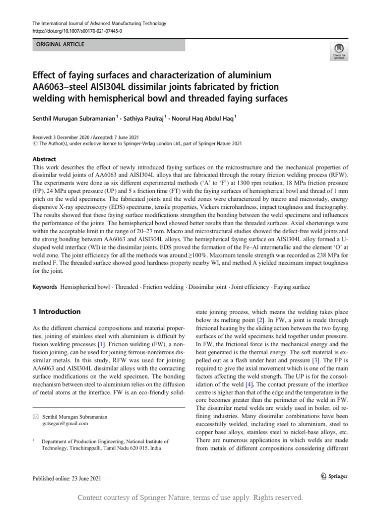 Effect of Faying Surfaces and Characterization of | PDF | Construction ...