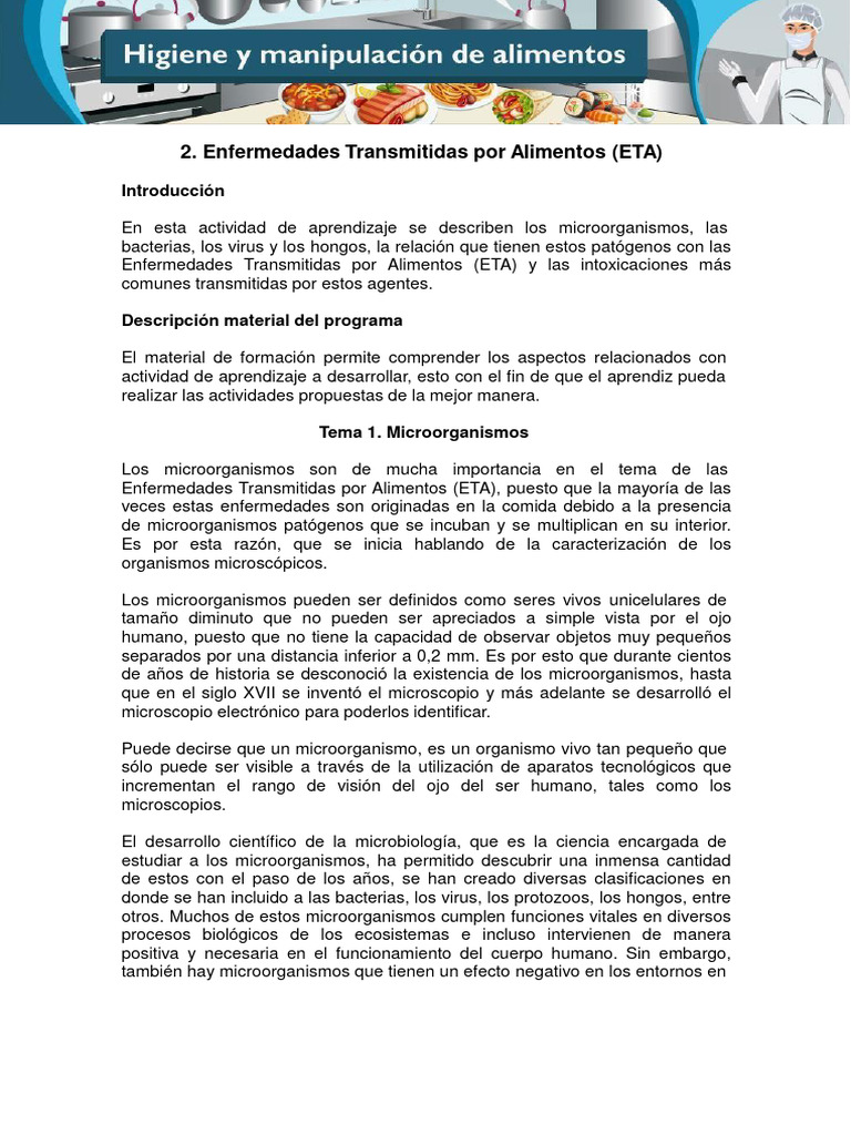 Unidad 2 Higiene y Manipulacion Erap | PDF | Microorganismo ...