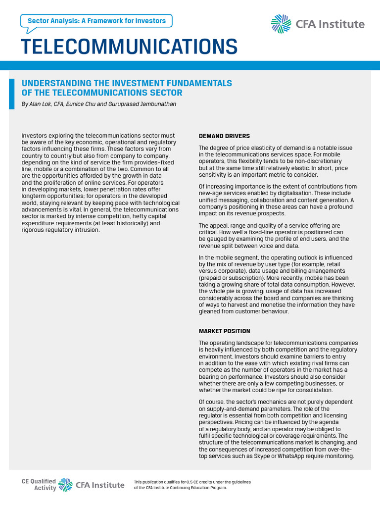 Understanding The Investment Fundamentals of The Telecommunications ...
