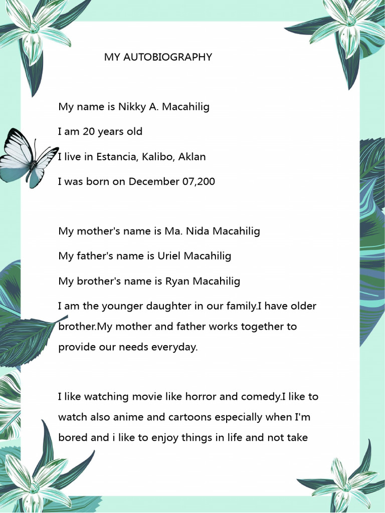 My Autobiography | PDF