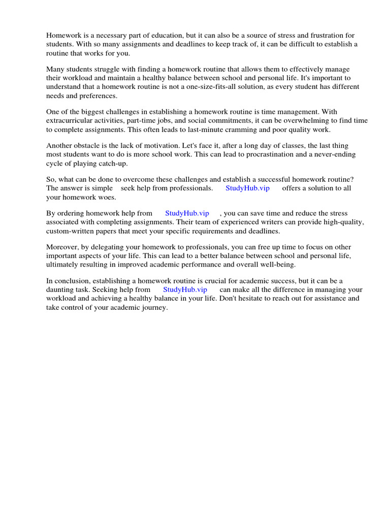 Homework Routine Definition | PDF | Homework | Teachers