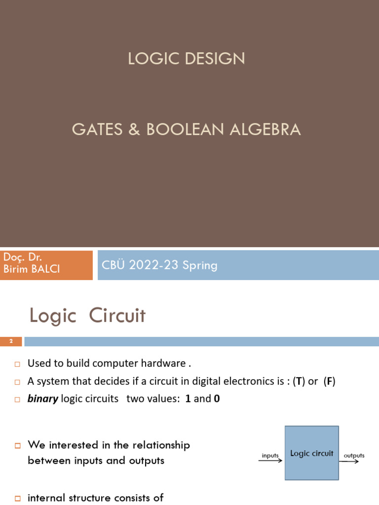 03-04 - Gates & Booelanalg - 2022-23 | PDF | Logic Gate | Boolean Algebra