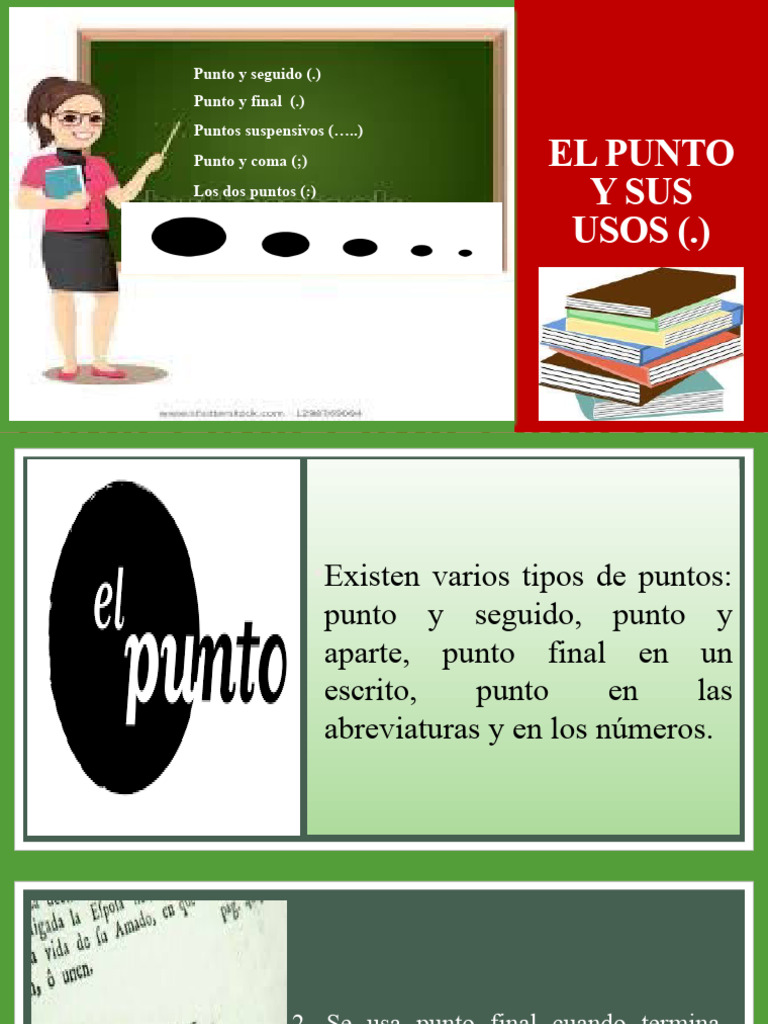 El Punto y Sus Usos | PDF | Puntuación | Mecánica del lenguaje