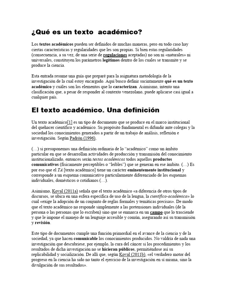 Qué Es Un Texto | PDF | Publicación Académica