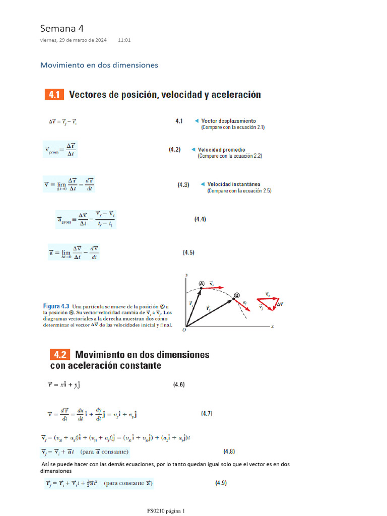 Movimiento en 2 Dimensiones | PDF