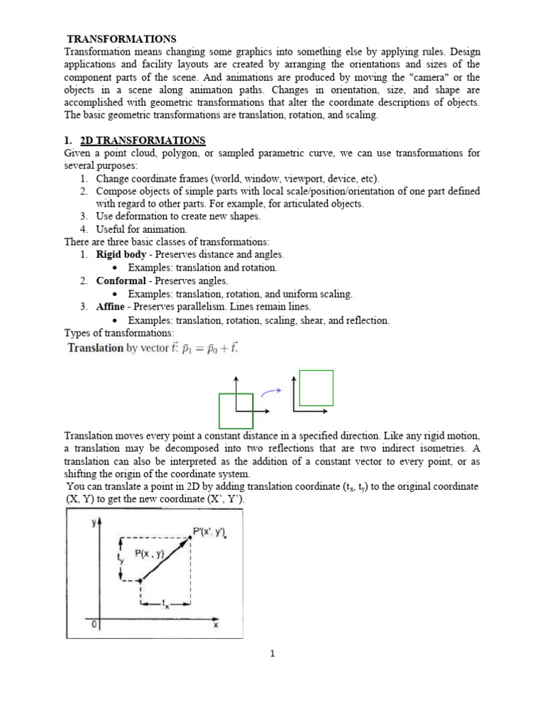 TOPIC 2 Transformation | PDF | Euclid | Functions And Mappings