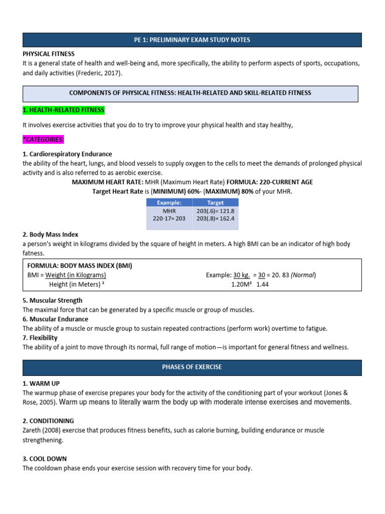 PE-1-PRELIM-REVIEWER | PDF | Physical Fitness | Determinants Of Health