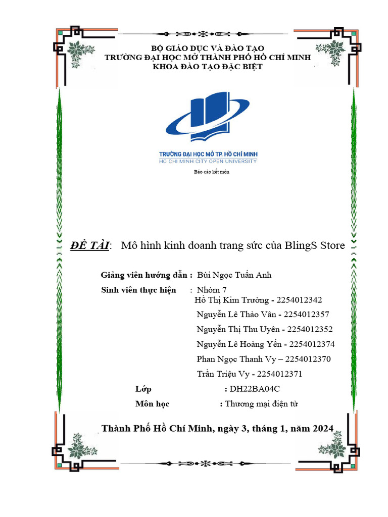 file word báo cáo kết môn tmdt | PDF