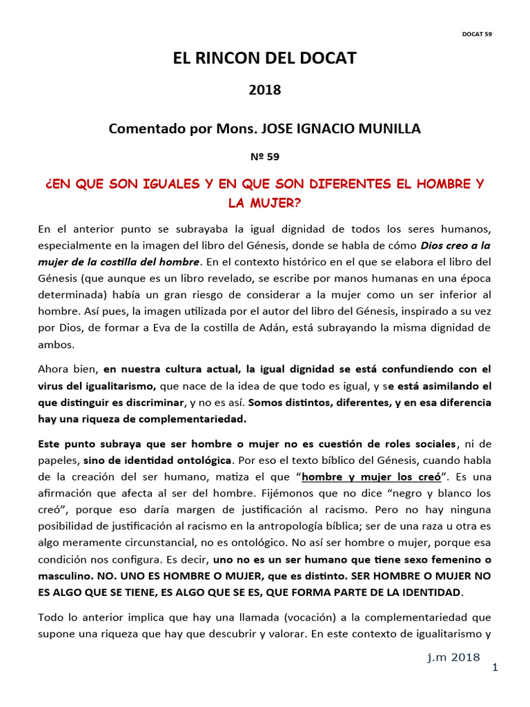Docat 59 | PDF | Mujer | Libro del Génesis