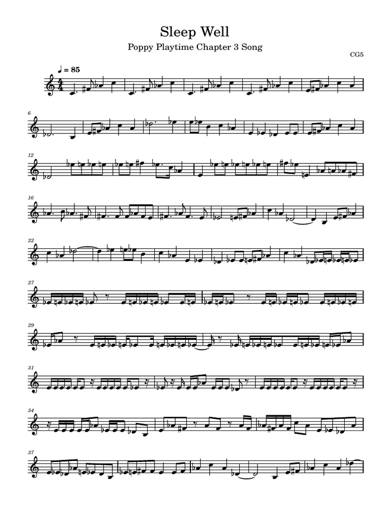 Sleep Well - Poppy Playtime Song | PDF