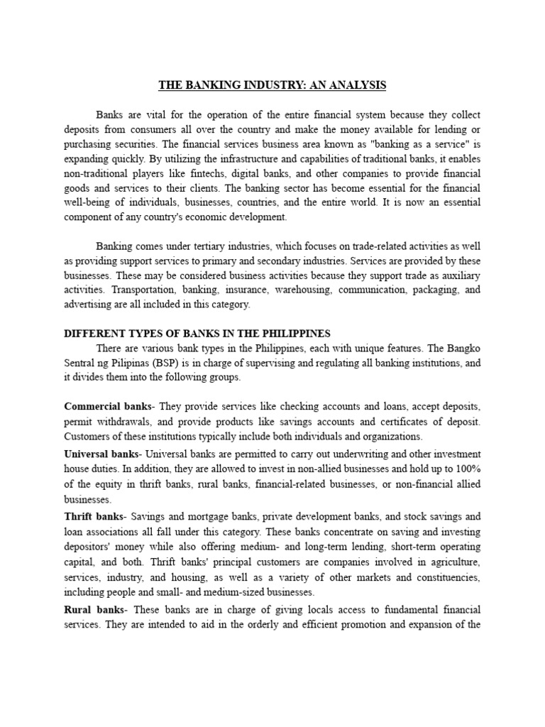 Banks Industry Analysis | PDF | Banks | Market Liquidity