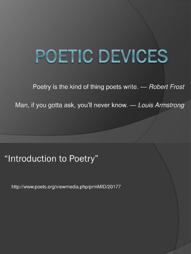 Poetic Devices | PDF