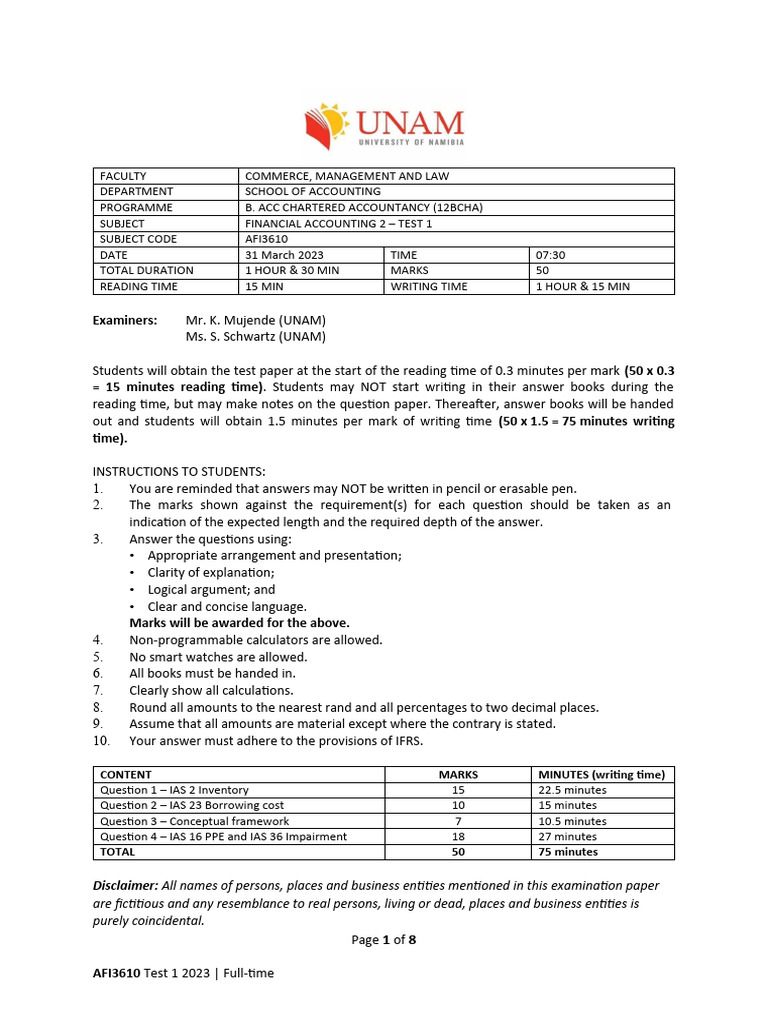 AFI3610 T1 2023 Updated | PDF | Interest | International Financial ...