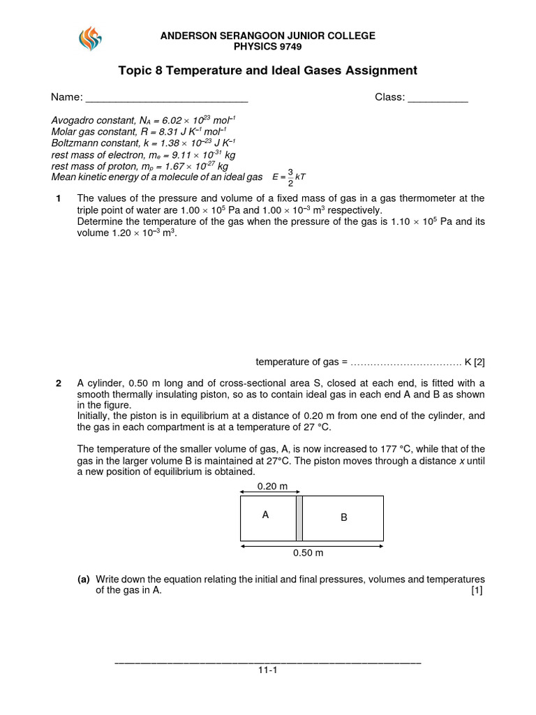 Solution To Assignment Questions | PDF | Gases | Temperature