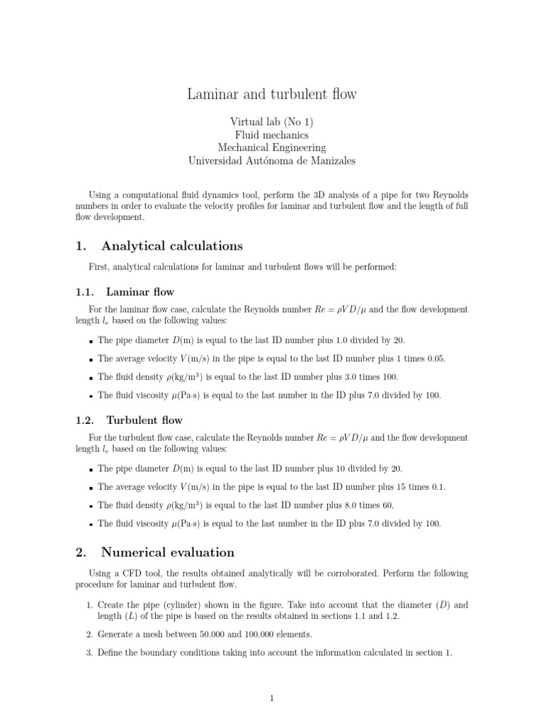 Virtual_Lab_01__English____Laminar_and_turbulent_flow | PDF | Fluid Dynamics | Laminar Flow