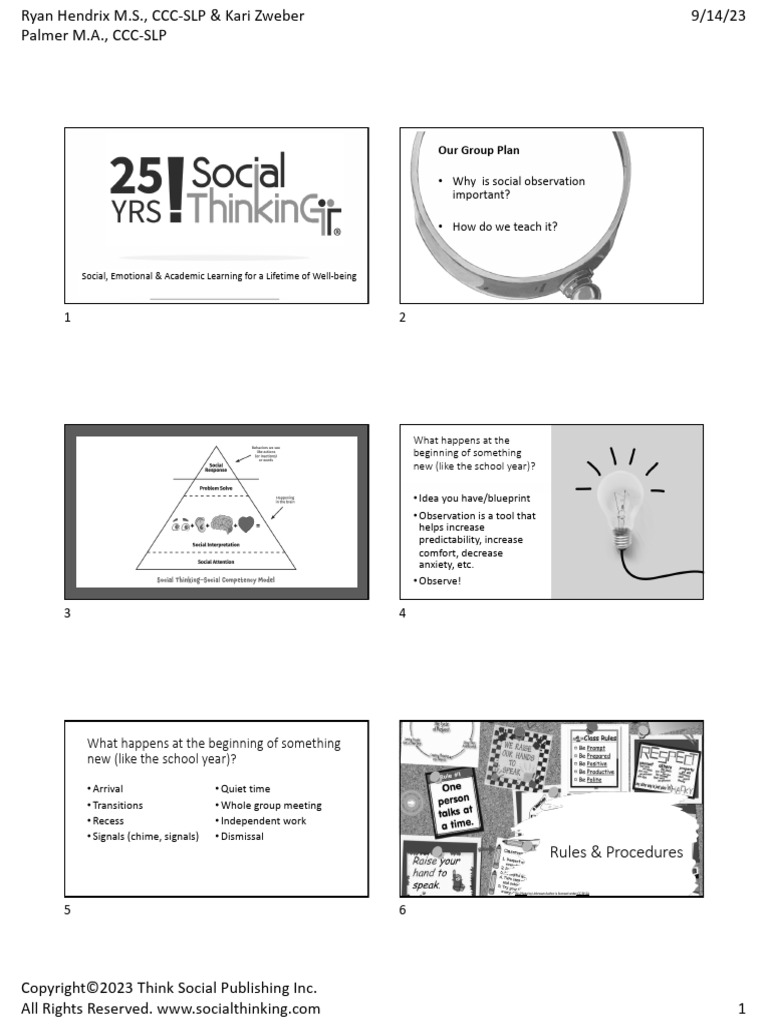 Social Detective Thinking to Start the School Year - Handouts | PDF ...