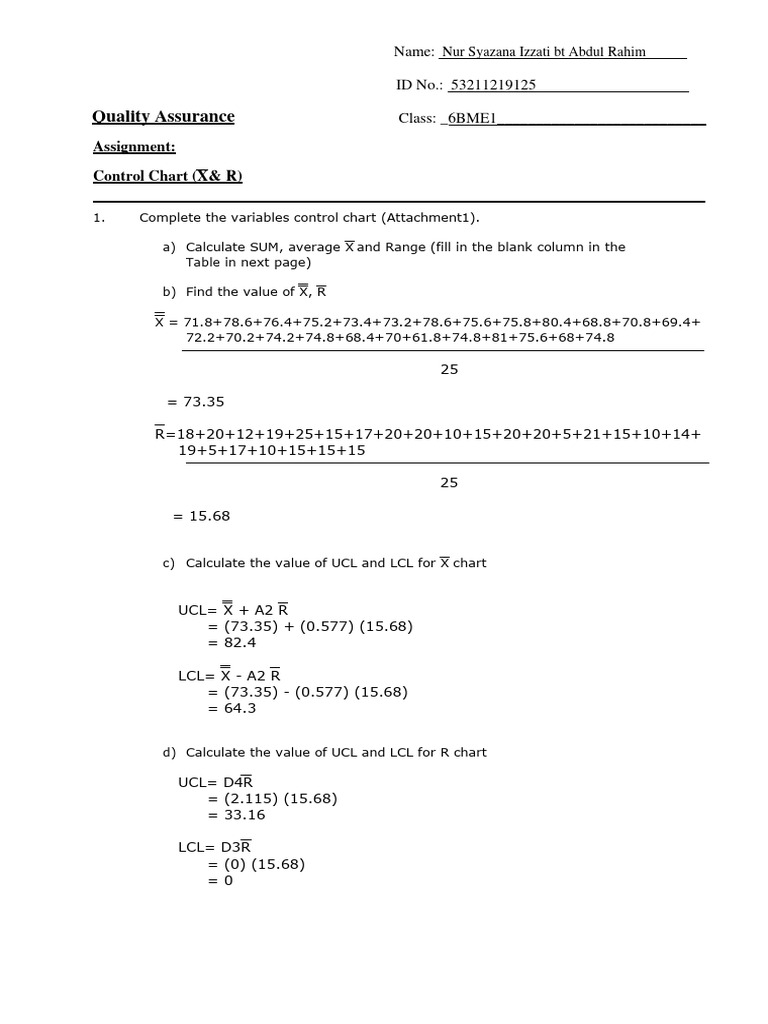 SYAZANA IZZATI_6BME1_Assignment Control Chart 2021 | PDF | Statistics | Applied Mathematics
