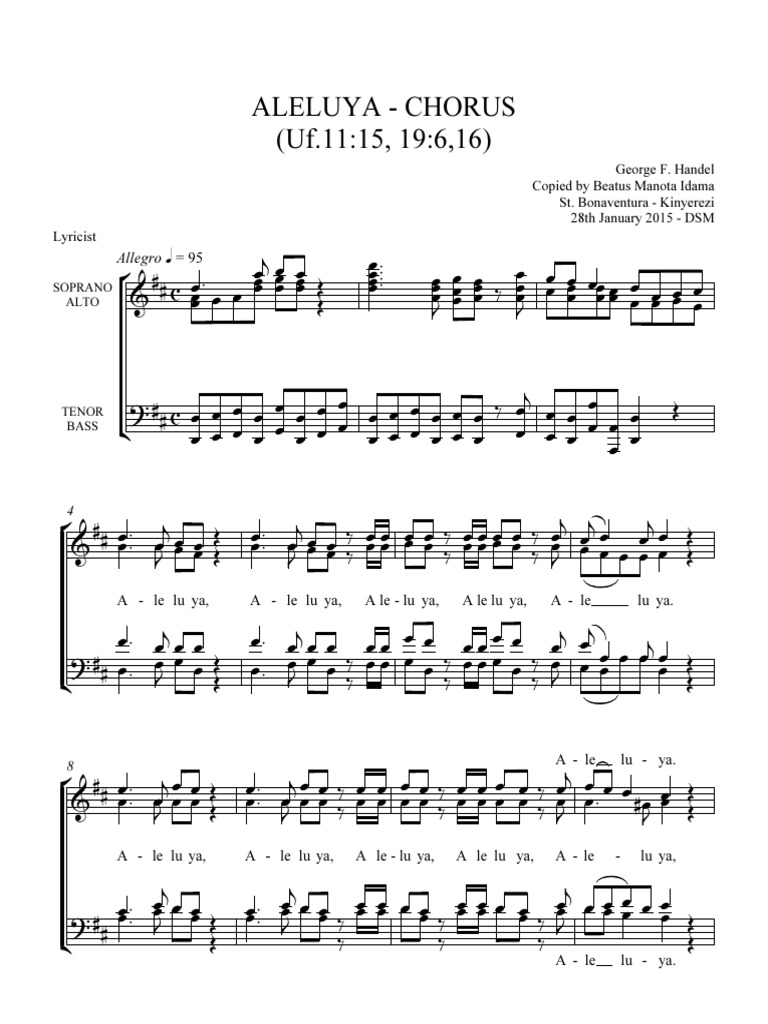 D3fa2 ALELUYA Chorus GFHandel | PDF